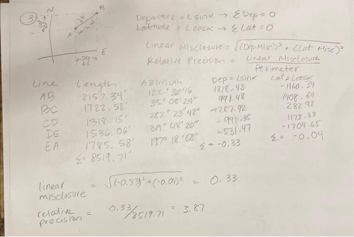 Solved 1. What is the angular misclosure of a six-sided | Chegg.com