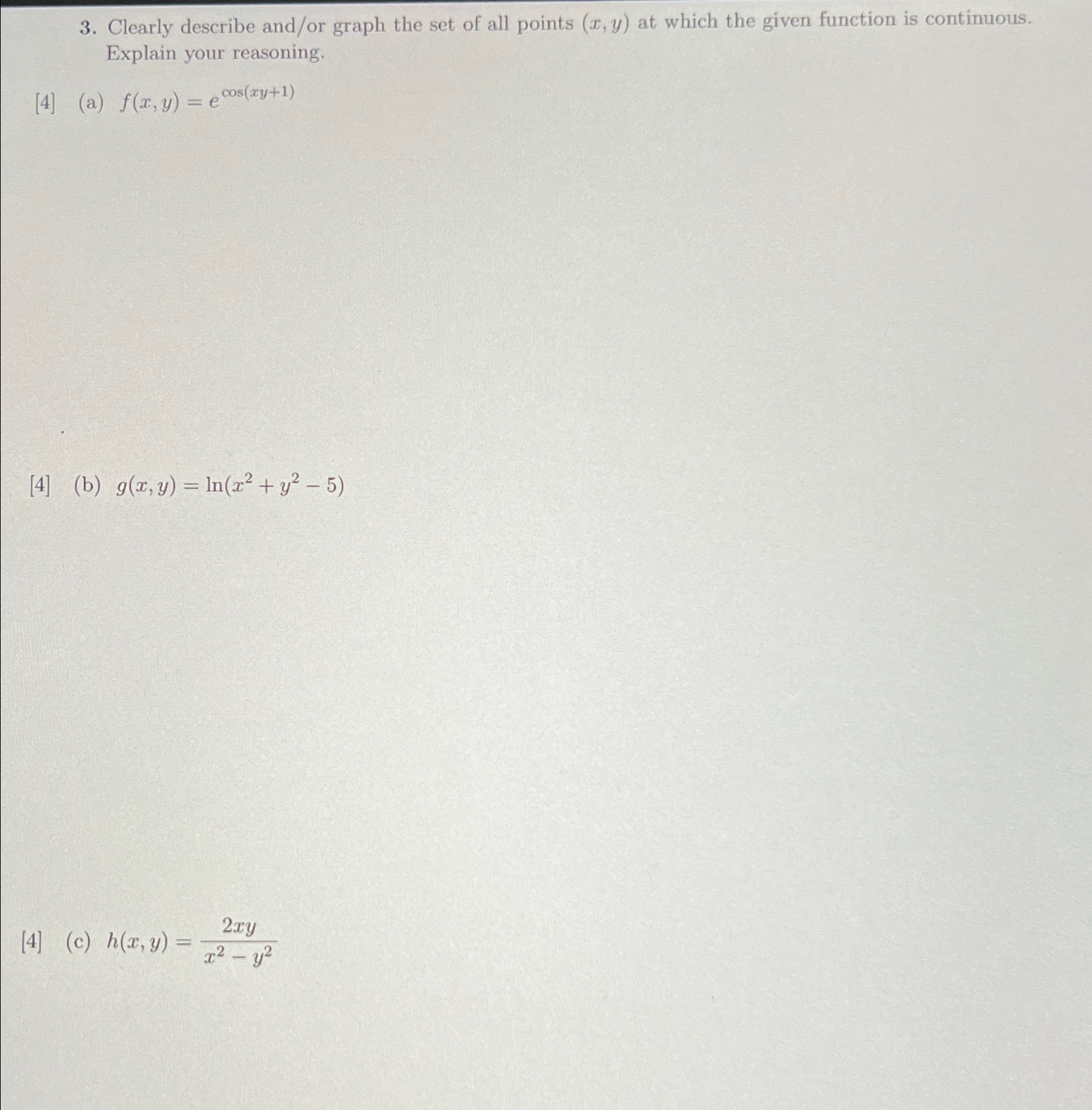 Solved Clearly describe and/or graph the set of all points | Chegg.com