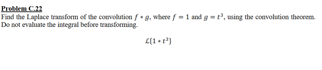 Solved Problem C. 22Find the Laplace transform of ﻿the | Chegg.com