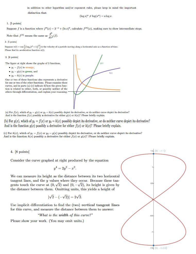 Solved in addition to other logarithm and/or exponent rules, | Chegg.com