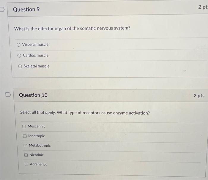 Solved Question 9 2 pt What is the effector organ of the | Chegg.com