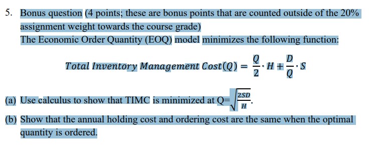 Solved Bonus question ( 4 ﻿points; these are bonus points | Chegg.com