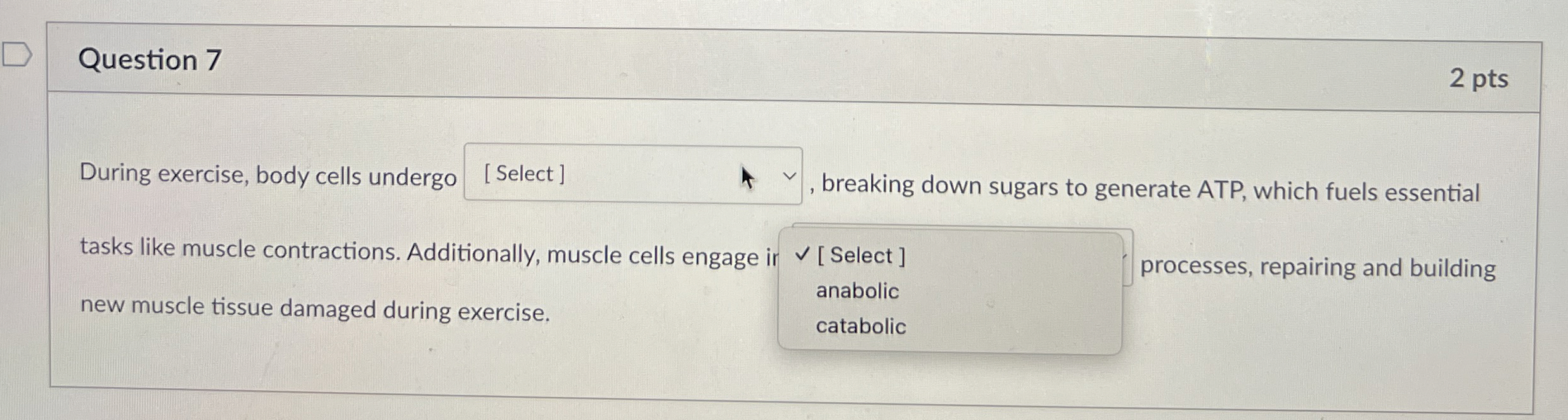 Solved Question 72 ﻿ptsDuring exercise, body cells undergo | Chegg.com