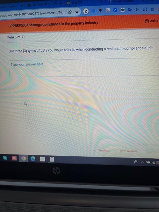 Solved List three (3) types of data you would refer to when | Chegg.com