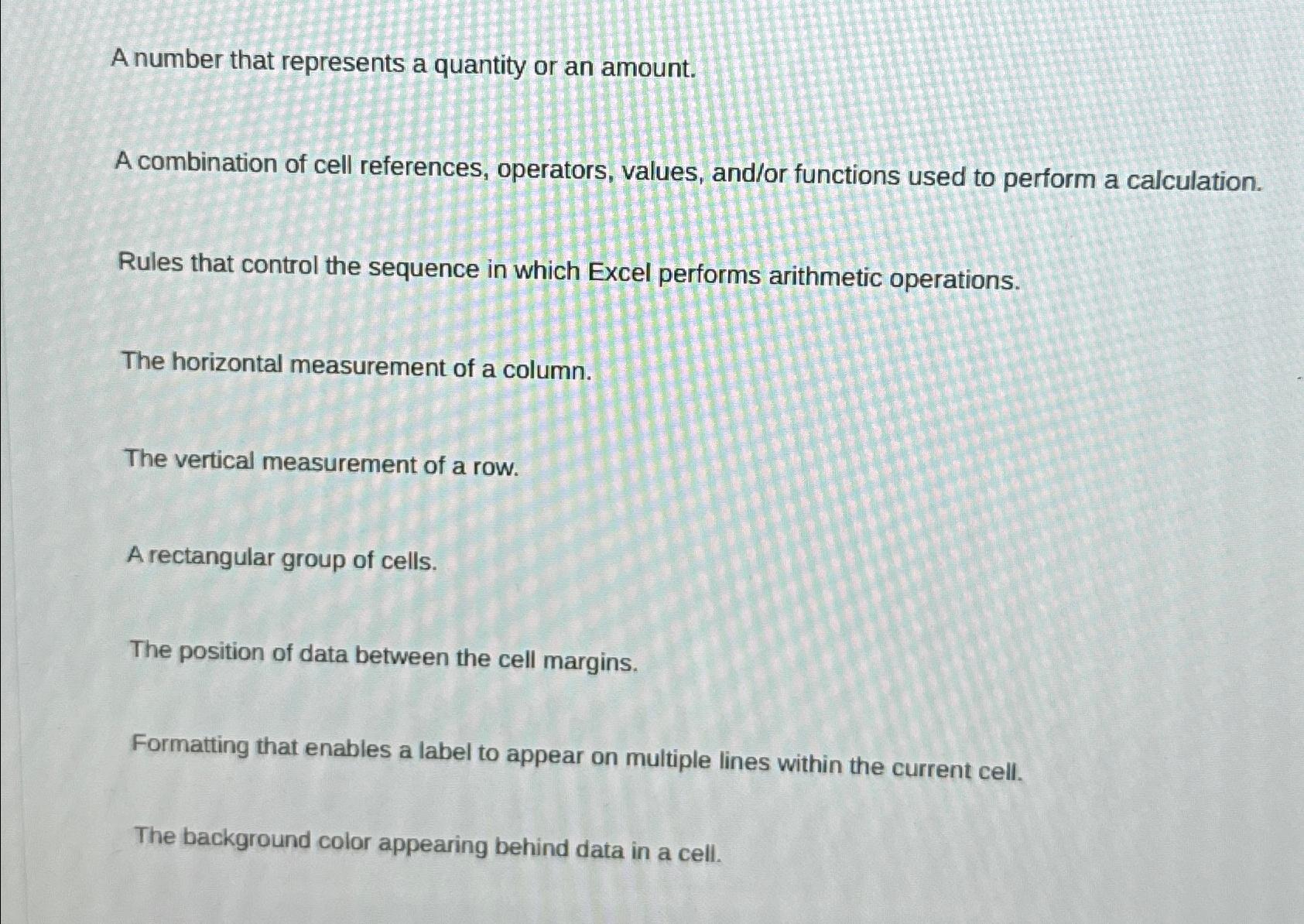 Solved A number that represents a quantity or an amount.A | Chegg.com