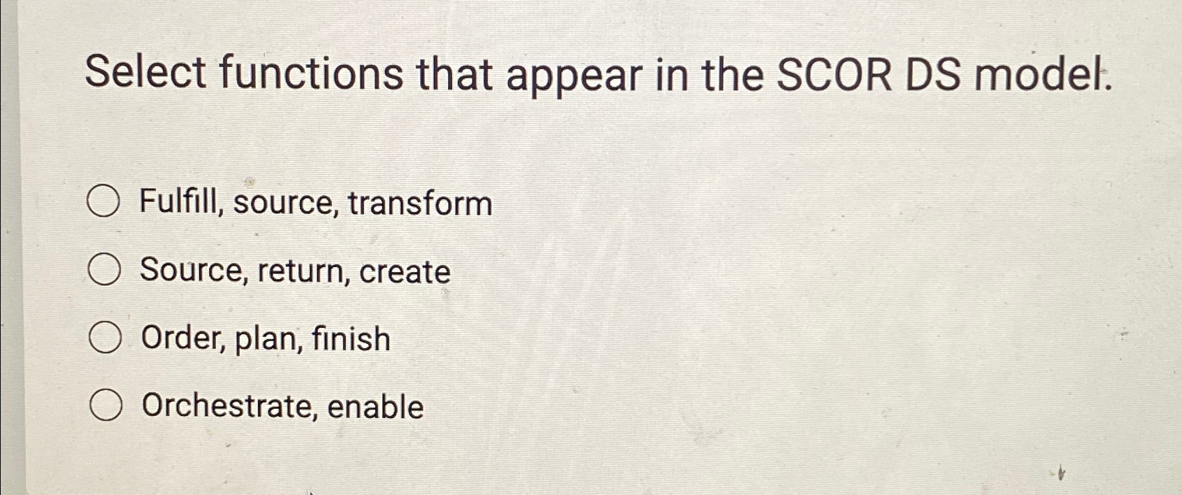 Solved Select functions that appear in the SCOR DS | Chegg.com
