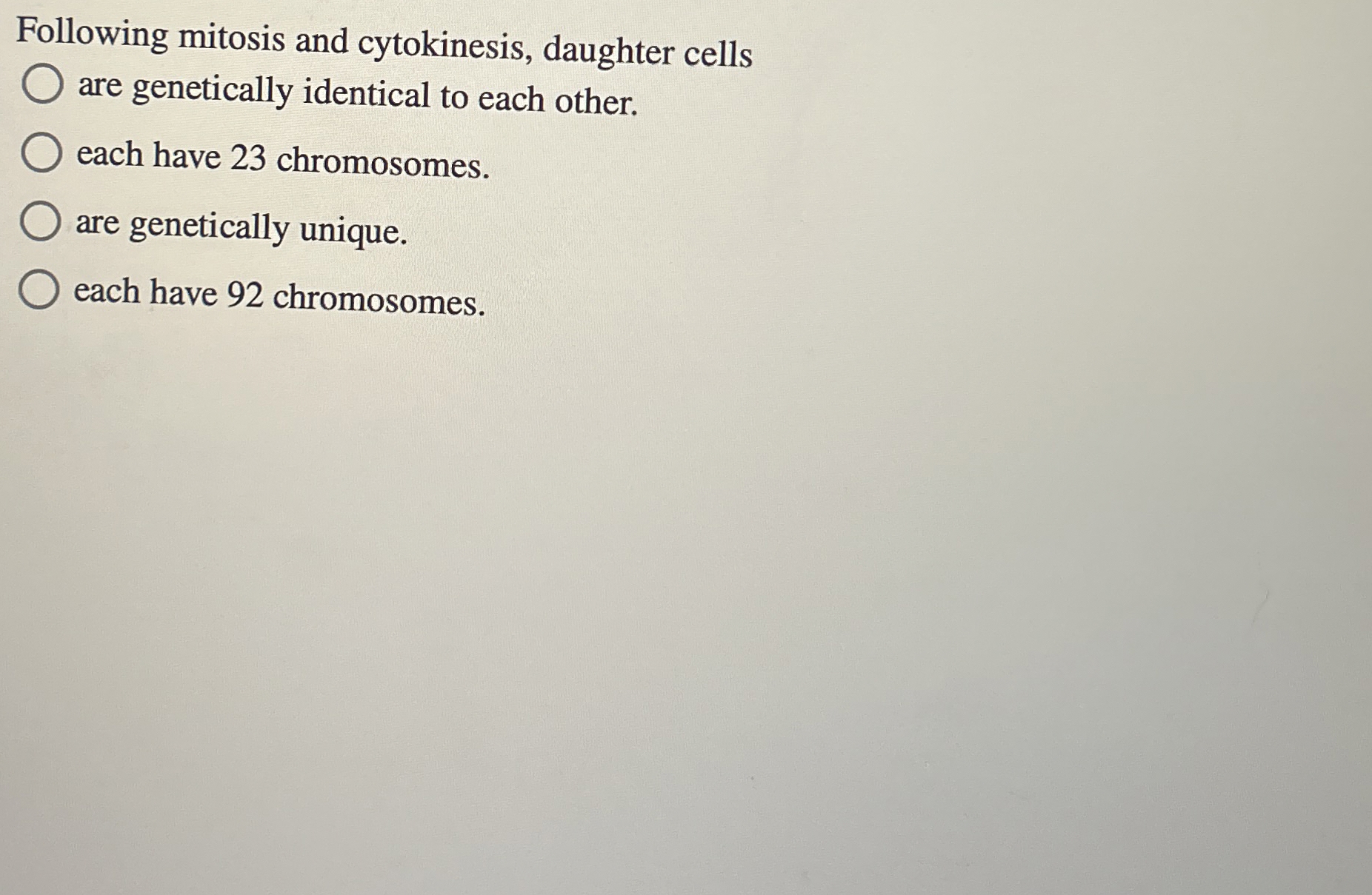 High Quality SOLUTION Following mitosis and cytokinesis, daughter cellsare | Chegg.com