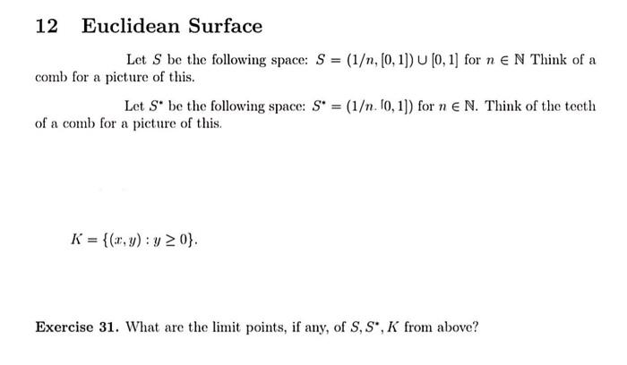 Solved 12 Euclidean Surface Let S be the following space: S | Chegg.com