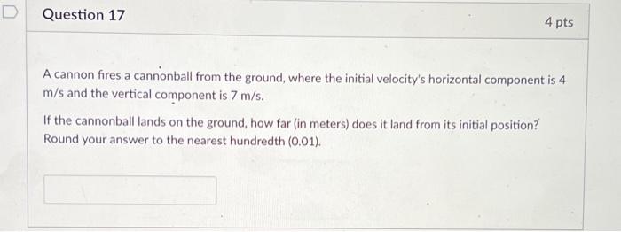 Solved A cannon fires a cannonball from the ground, where | Chegg.com