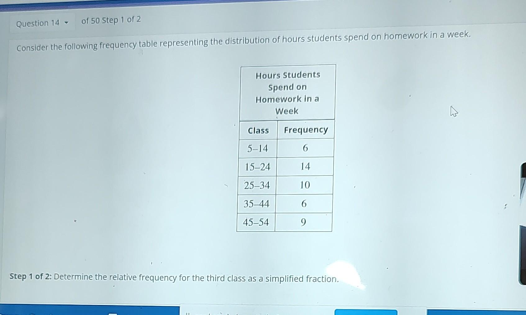 Solved Consider the following frequency table representing | Chegg.com