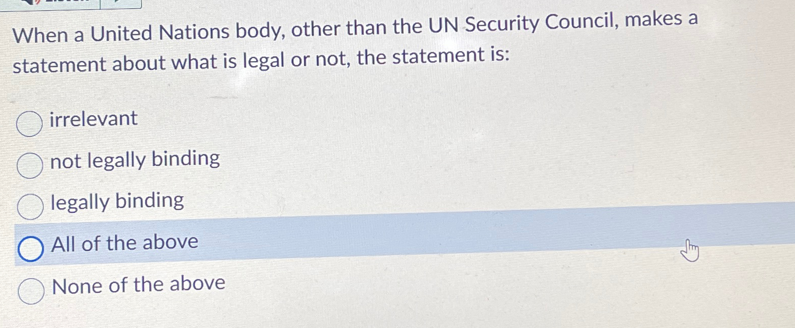 Solved When a United Nations body, other than the UN | Chegg.com