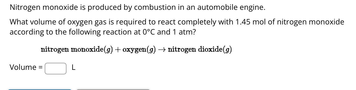 Solved Nitrogen monoxide is produced by combustion in an | Chegg.com