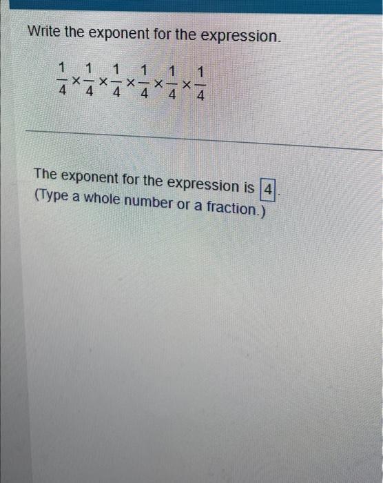 Solved Write the exponent for the expression. | Chegg.com