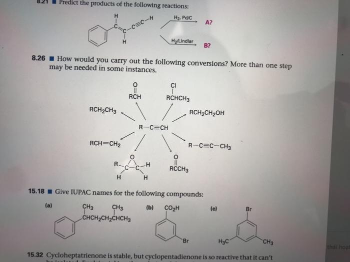 Solved 8.21 Predict the products of the following reactions: | Chegg.com