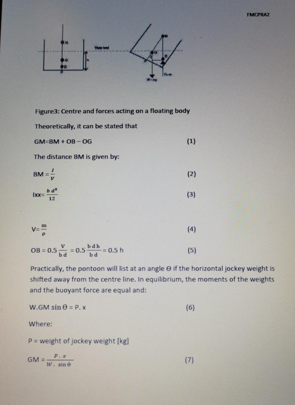 METACENTRIC HEIGHT 1. AIM To determine the | Chegg.com