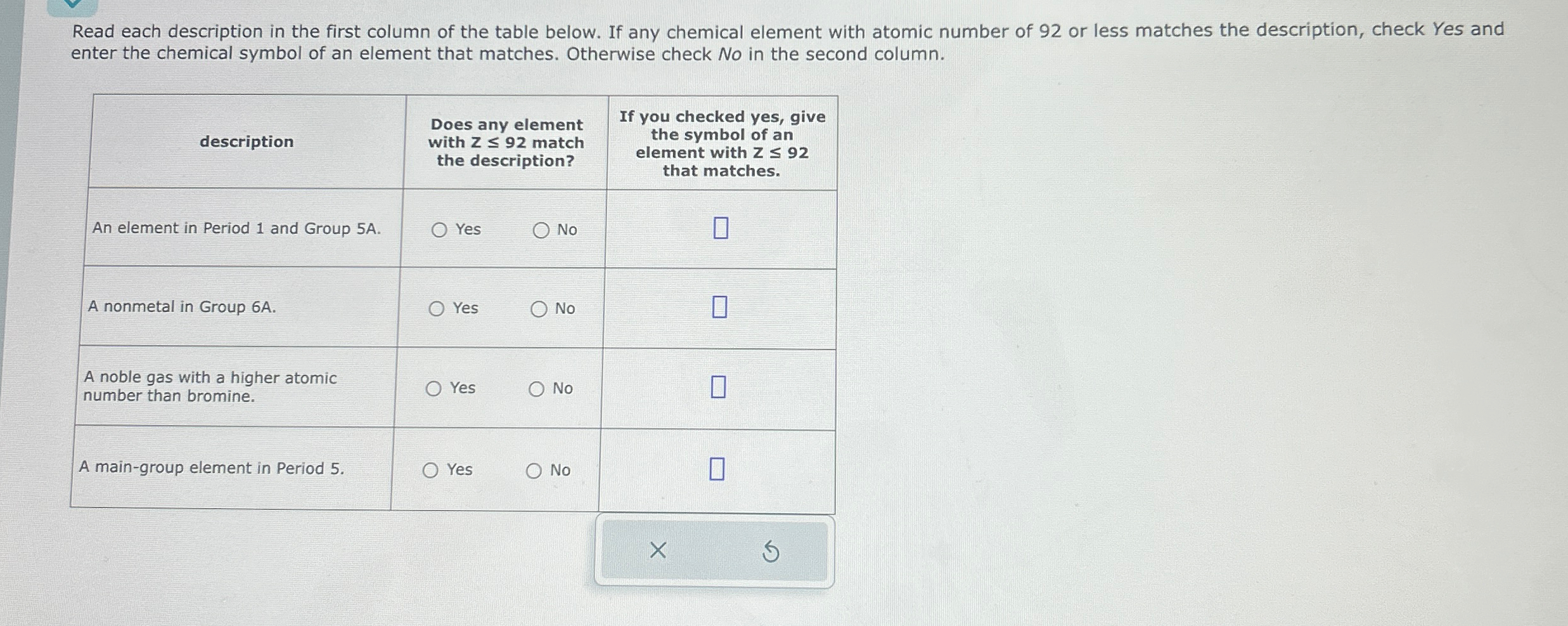 Solved Read each description in the first column of the | Chegg.com