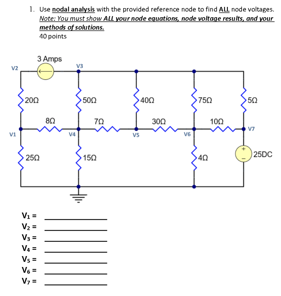 Solved Use Nodal Analysis With The Provided Reference Node 