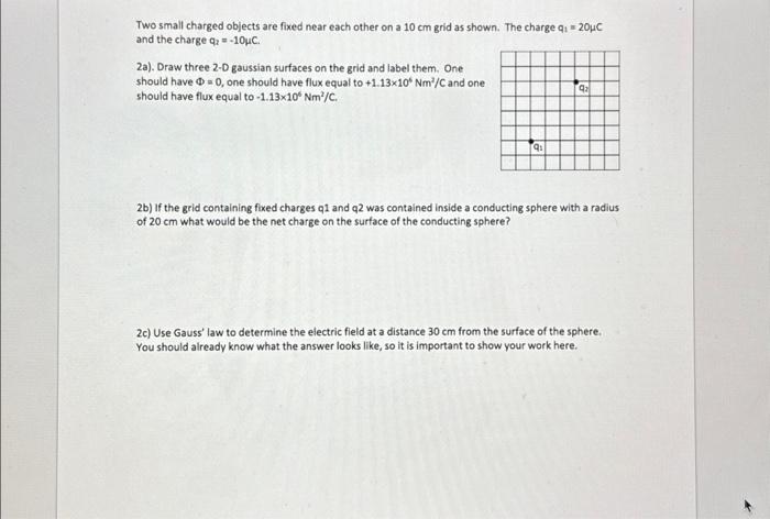 Solved Two small charged objects are fixed near each other | Chegg.com