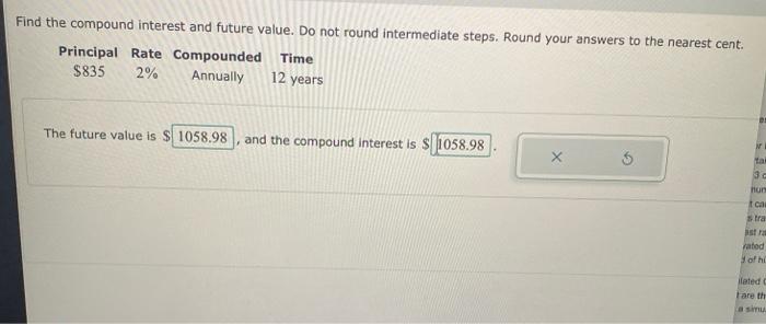 Solved Find the compound interest and future value. Do not | Chegg.com