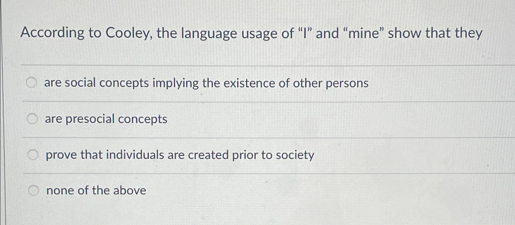 Solved According to Cooley, the language usage of "I" and | Chegg.com