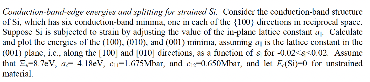 Solved Conduction-band-edge energies and splitting for | Chegg.com