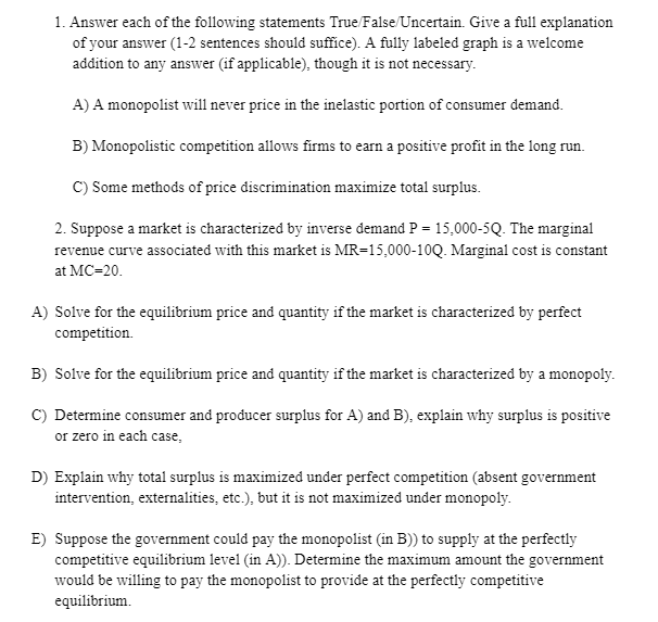 Solved Answer each of the following statements | Chegg.com