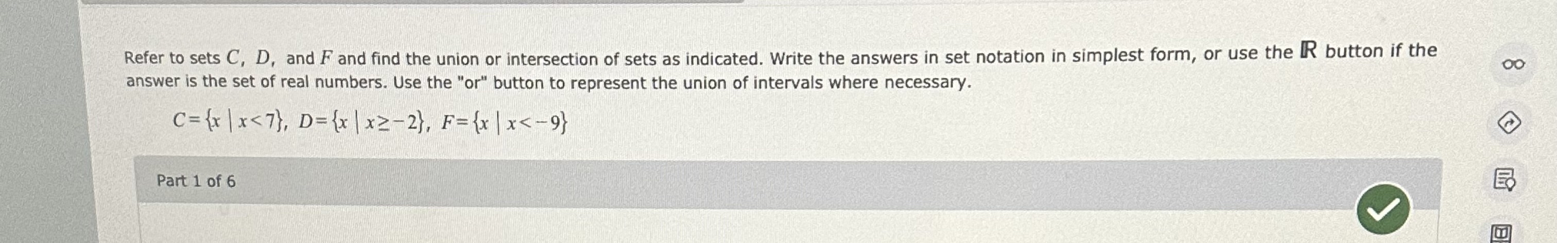 Solved Refer to sets C,D, ﻿and F ﻿and find the union or | Chegg.com