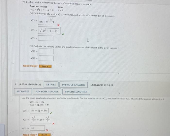 Solved Use the given acceleration function and initial | Chegg.com