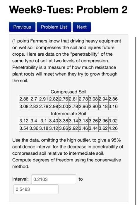 Solved Week9-Tues: Problem 2 Previous Problem List Next (1 | Chegg.com