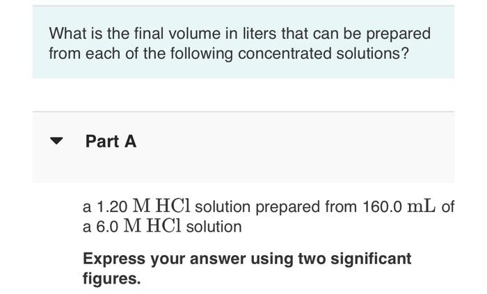 Solved What is the final volume in liters that can be | Chegg.com