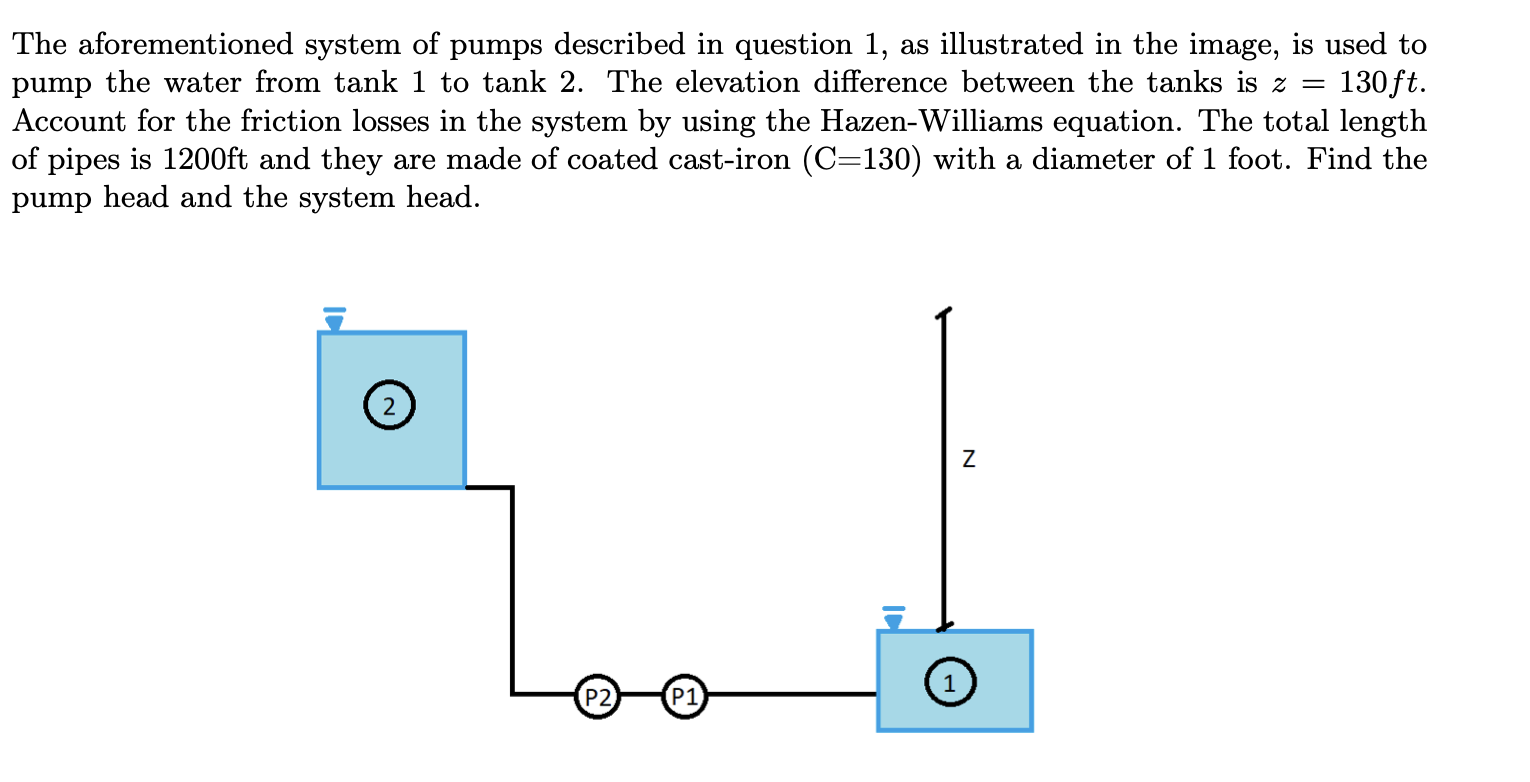 The aforementioned system of pumps described in | Chegg.com