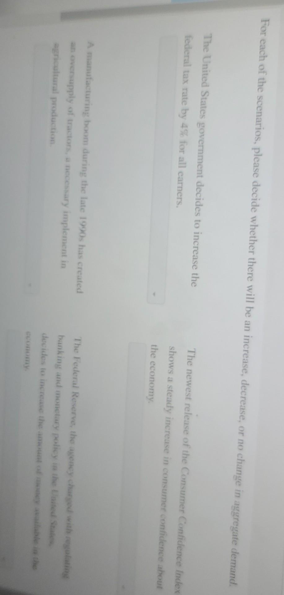 Solved For each of the scenarios, please decide whether | Chegg.com