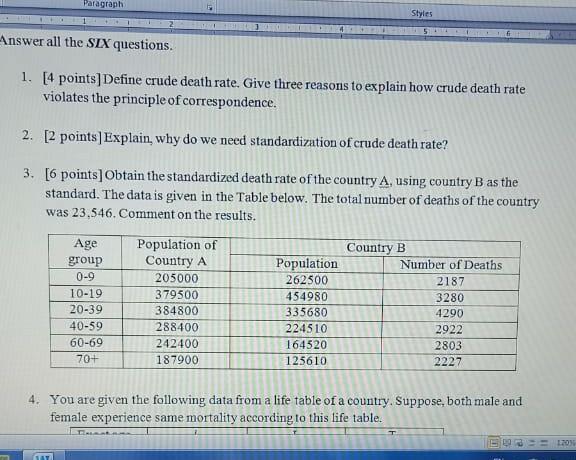 Solved Paragraph Styles Answer all the SLX questions. 1. [4 | Chegg.com