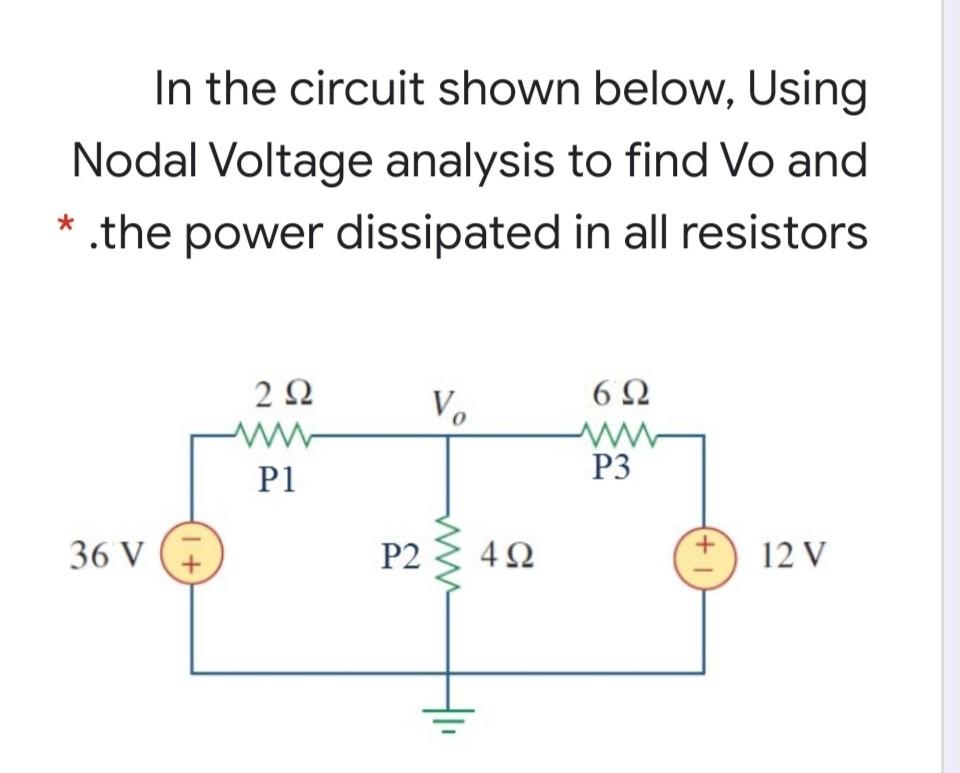 Solved In the circuit shown below, Using Nodal Voltage | Chegg.com
