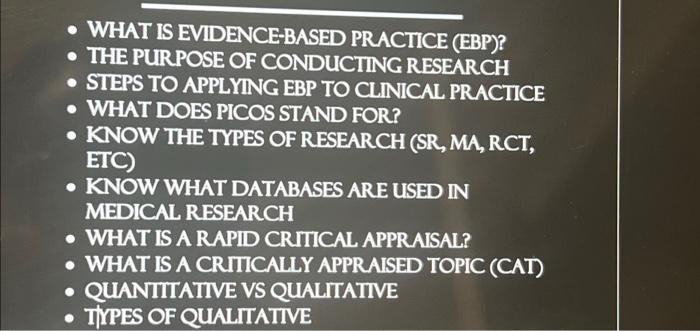 Solved • WHAT IS EVIDENCE-BASED PRACTICE (EBP)? • THE | Chegg.com