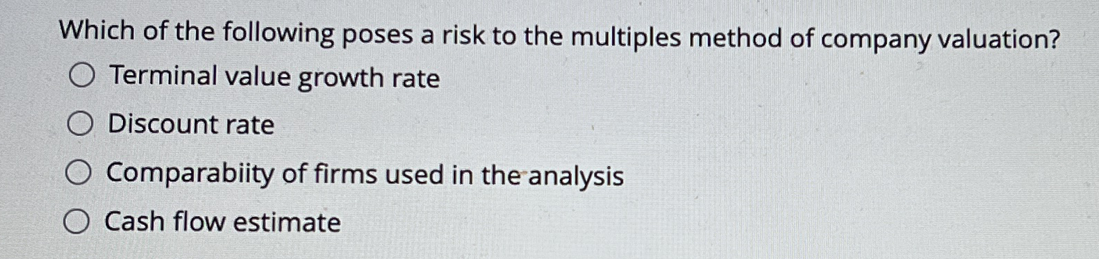 Solved Which of the following poses a risk to the multiples | Chegg.com