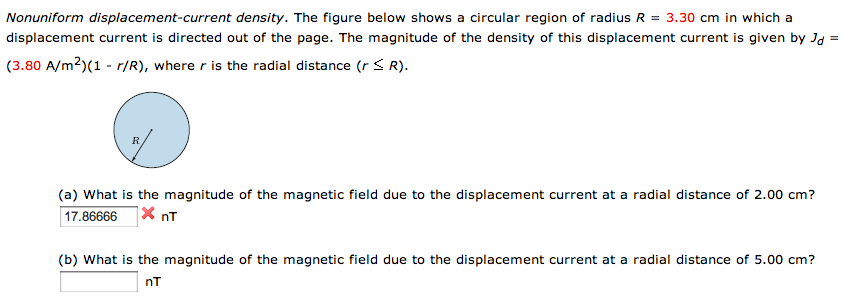 Solved Nonuniform displacement-current density. The figure | Chegg.com