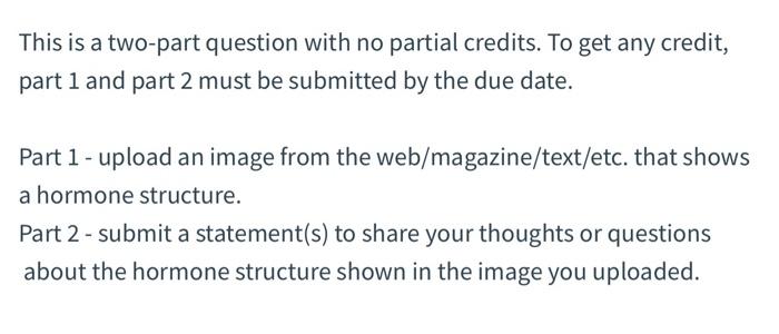 Solved This is a two-part question with no partial credits. | Chegg.com