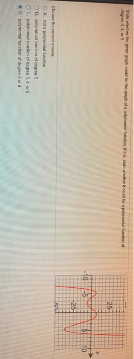 Solved State whether the given graph could be the graph of a | Chegg.com