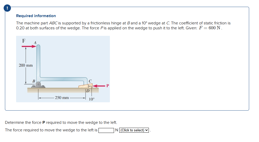 Solved \( ! \) ﻿Required information The machine part \( ﻿A | Chegg.com