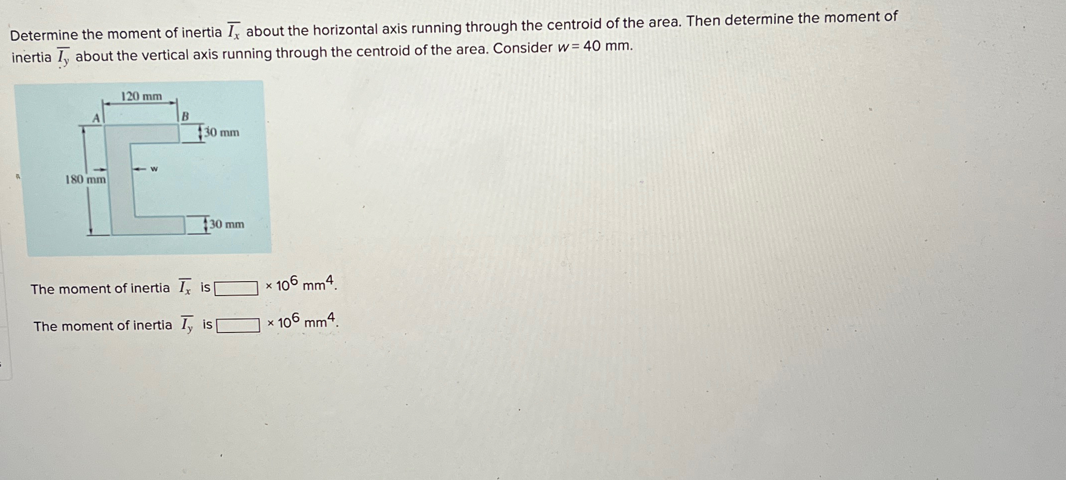 Solved Determine the moment of inertia ?bar (I)x ﻿about the | Chegg.com