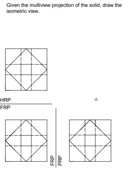 Solved Given the multiview projection of the solid, draw the | Chegg.com
