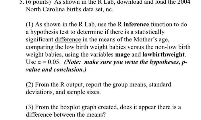 Solved 5. (6 points) As shown in the R Lab, download and | Chegg.com
