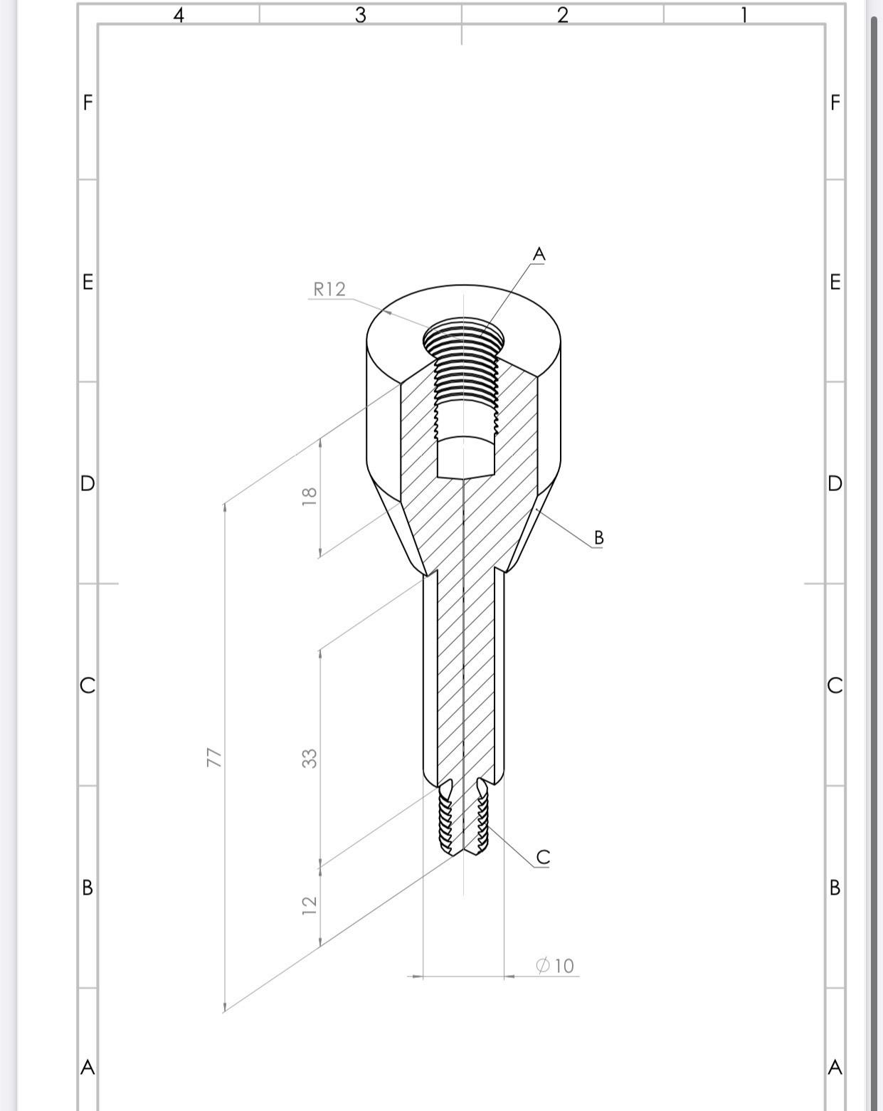 Solved Apply a basic shaft tolarence to R12 ﻿with tolerance | Chegg.com