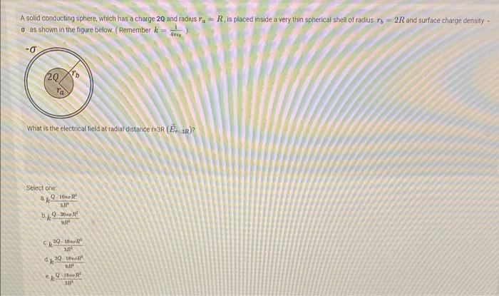 Solved A solid conducting sphere, which has a charge 2Q and | Chegg.com