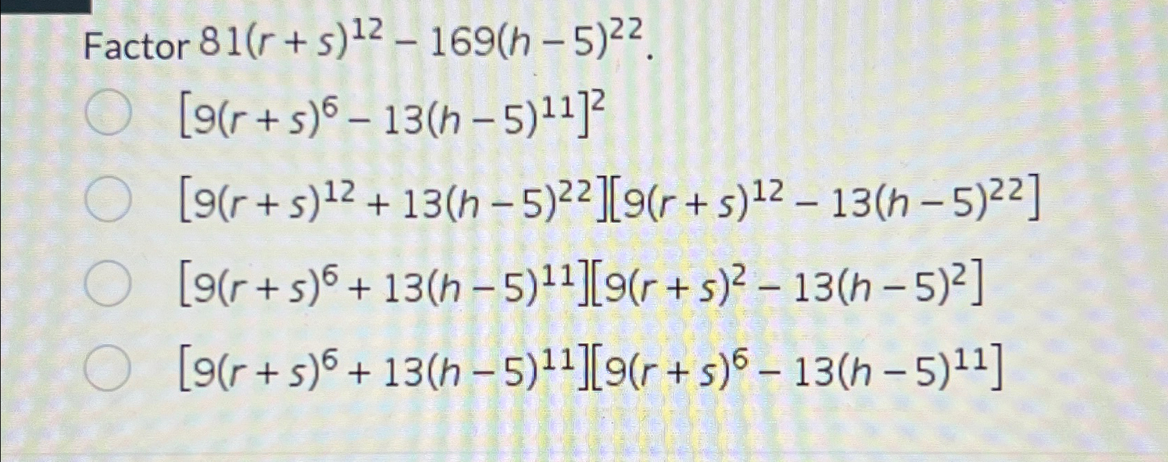 Solved Factor | Chegg.com