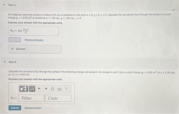 Solved An imaginary spherical surtace of radius 5.00 cm is | Chegg.com