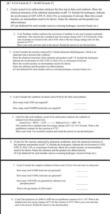 Solved [R=8.314 J mole K;F=96.485 kJ mole-V] 1. (3 pts) | Chegg.com
