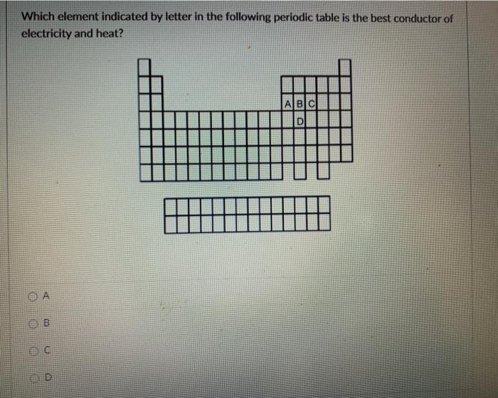 Solved Which element indicated by letter in the following | Chegg.com