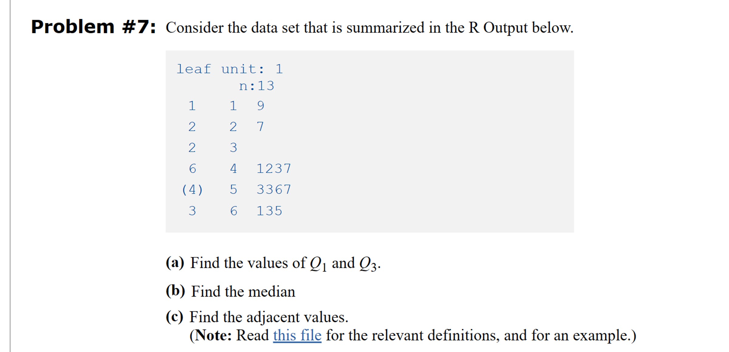 Problem #7: Consider the data set that is summarized | Chegg.com